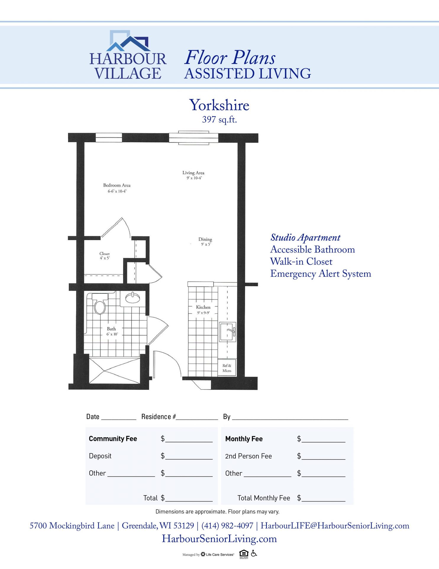 Floor Plans | Harbour Village Retirement Community